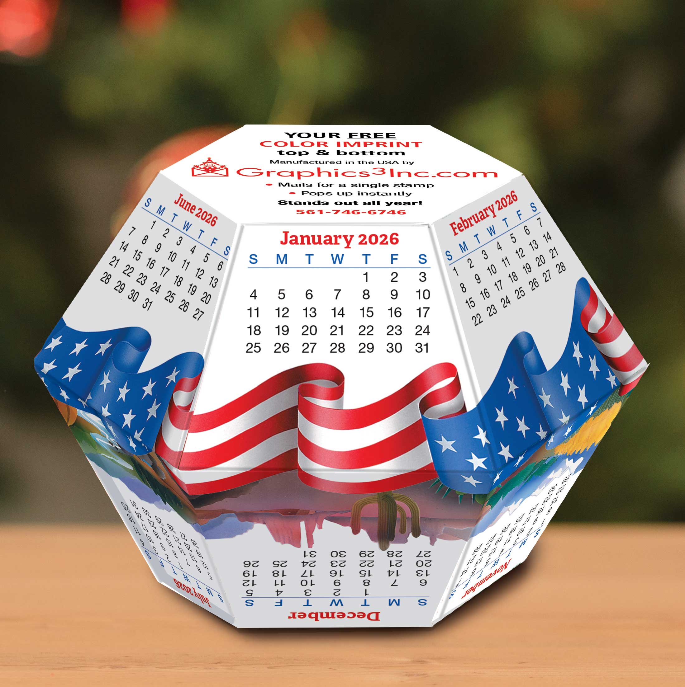 2026 America the Beautiful Pop-Up Calendar *NEW* - Graphics3 Inc