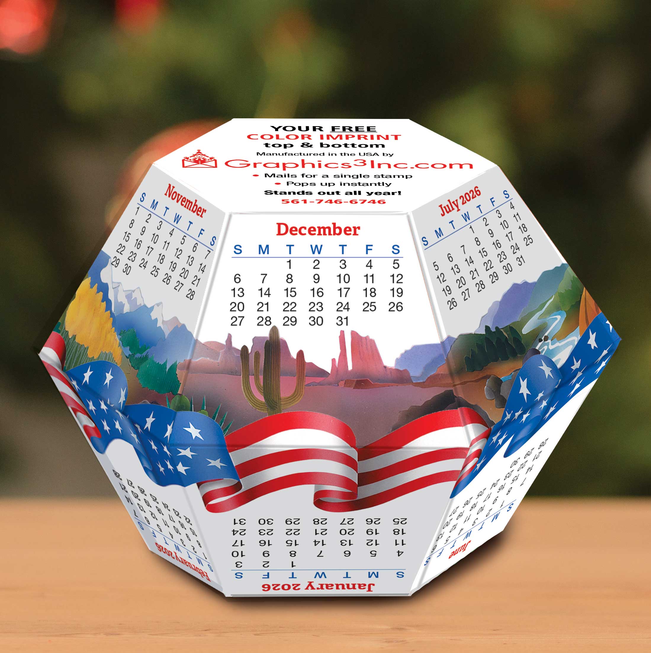 2026 America the Beautiful Pop-Up Calendar *NEW* - Graphics3 Inc