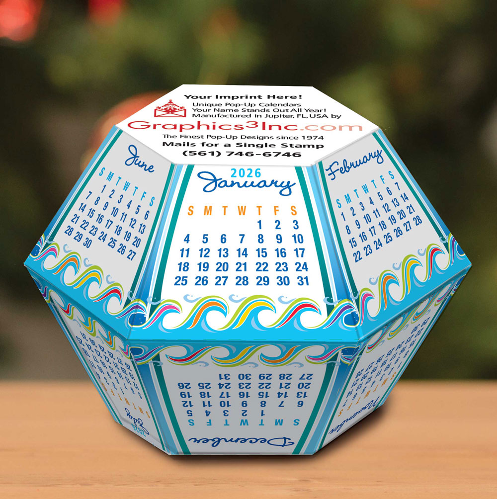 2026 Waves Calendar Pop-Up Calendars *NEW* - Graphics3 Inc