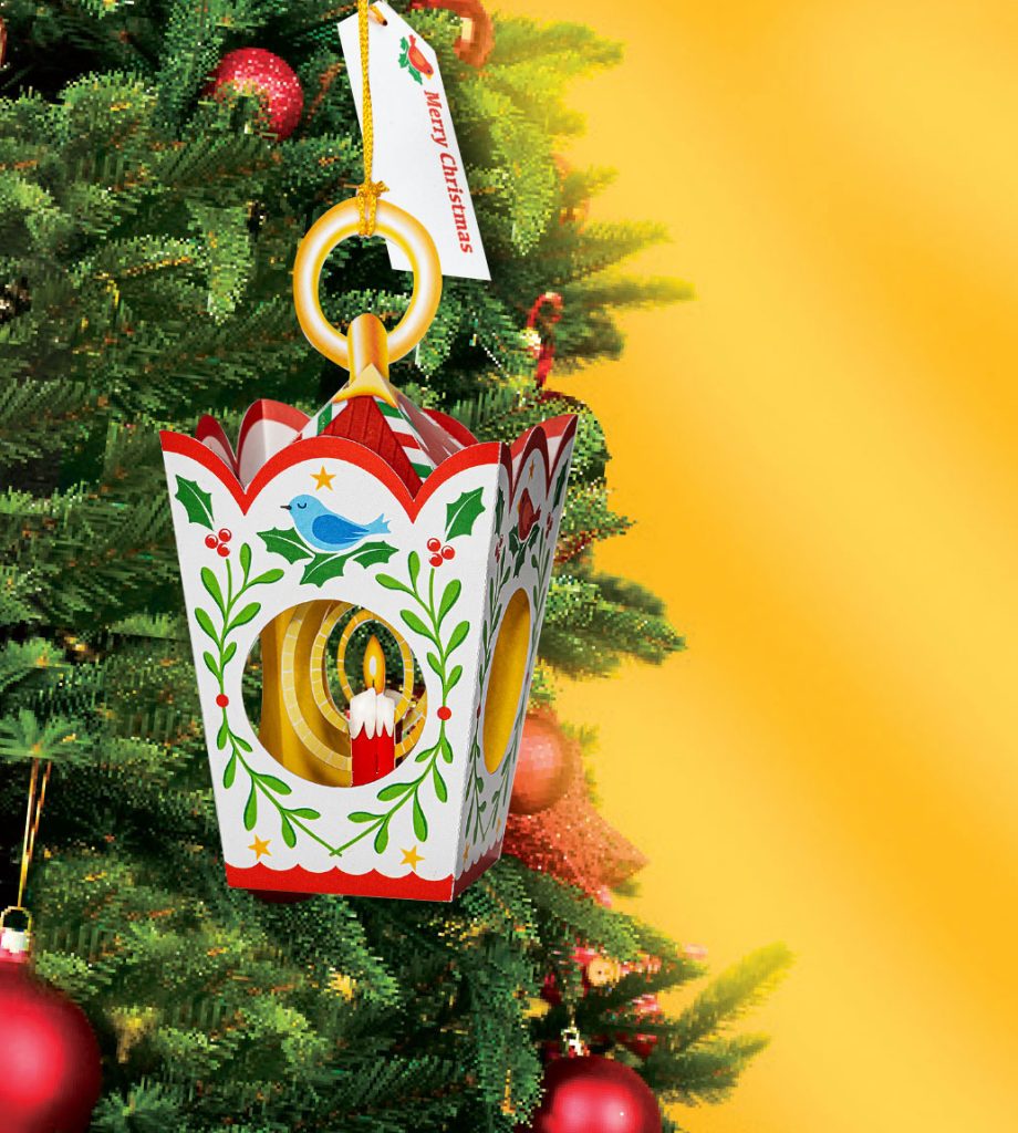 NEW 'White Christmas Lantern' Pop-Up Christmas Card Ornament & Card ...